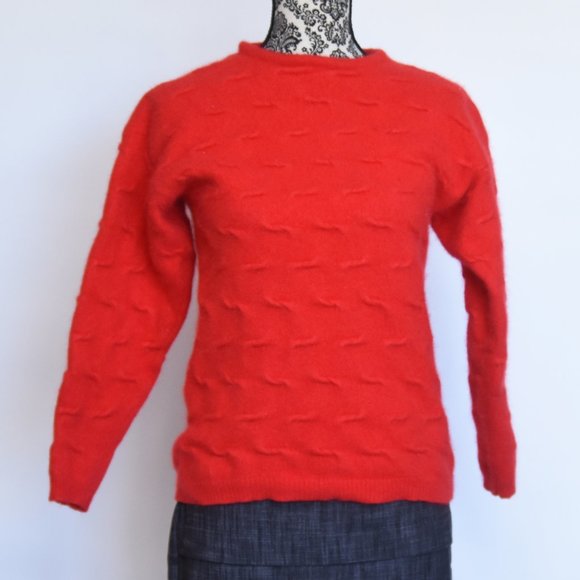 Rafaella | Sweaters | Vintage Rafaella Fluffy Angora Lambswool Red Sweater Medium | Poshmark